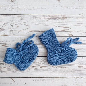 Blue Baby Booties Knit, Baby Boy Crib Shoes Blue - Etsy