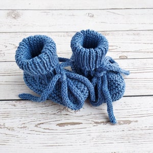 Blue Baby Booties Knit, Baby Boy Crib Shoes Blue - Etsy