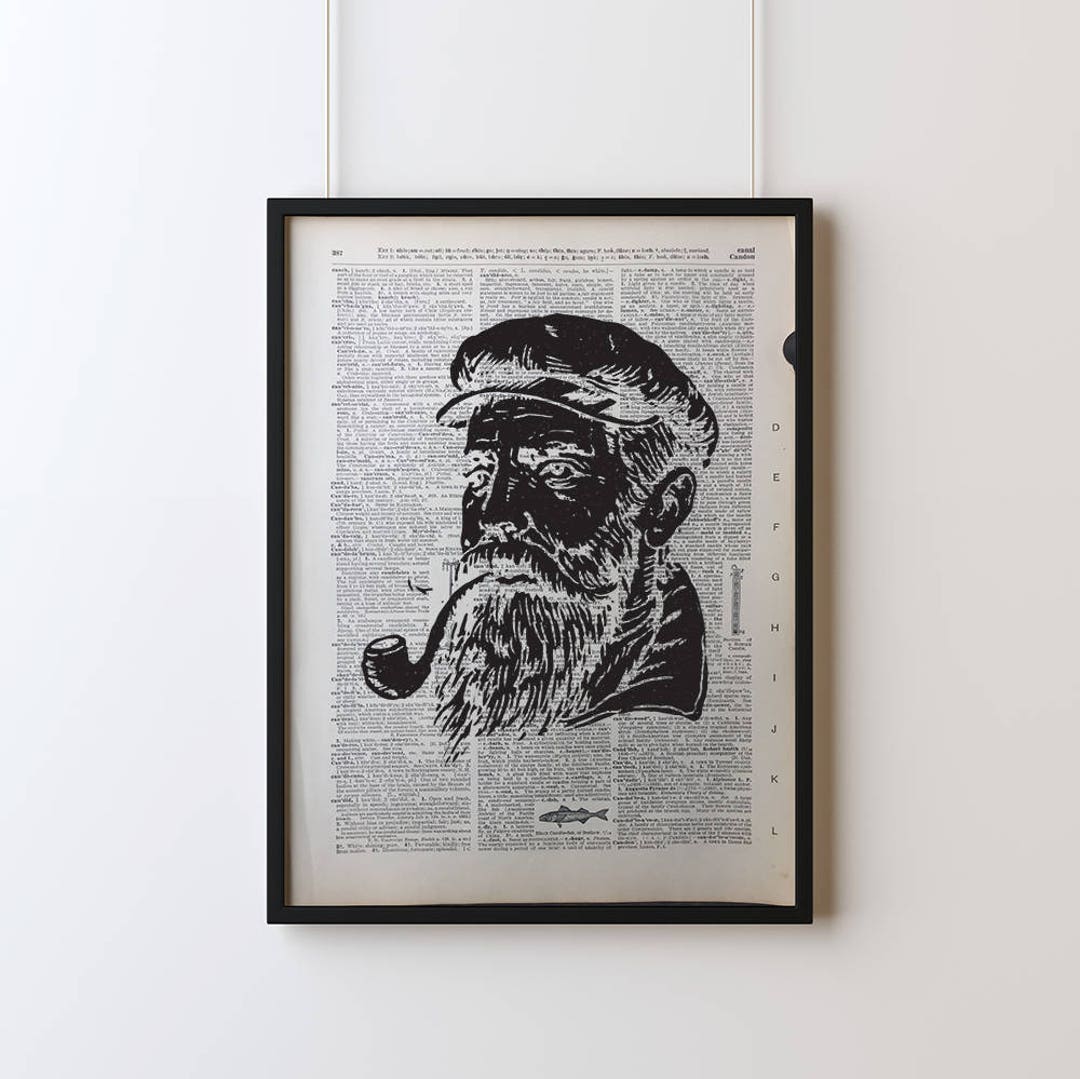 Sea Captain Poster Screen Printed Dictionary Art Vintage - Etsy