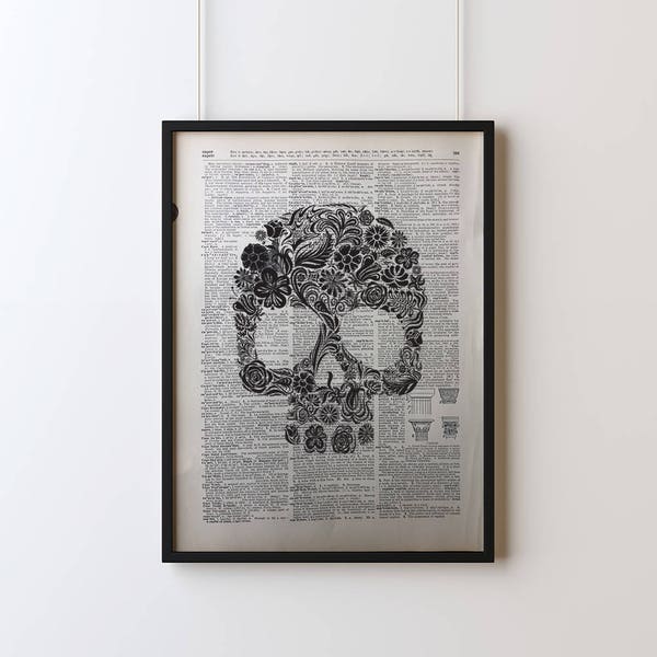 Skull Dictionary Art - Etsy