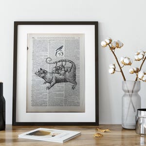 Possum Poster Screen Printed Dictionary Art Vintage - Etsy