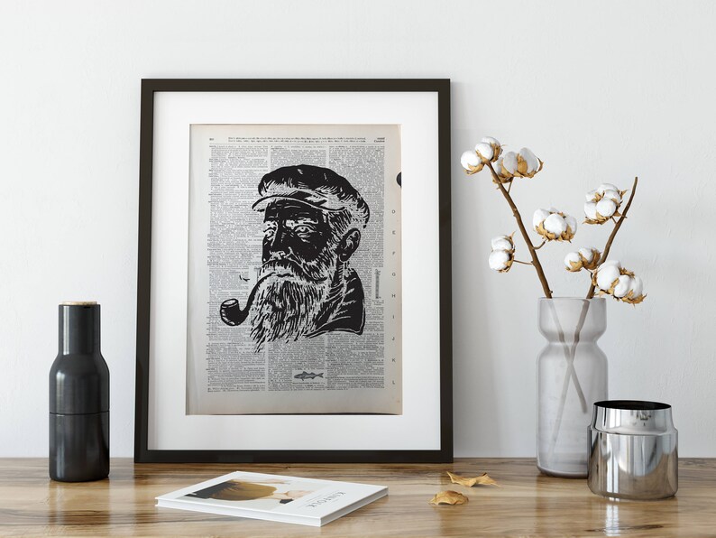 Sea Captain Poster Screen Printed Dictionary Art Vintage - Etsy