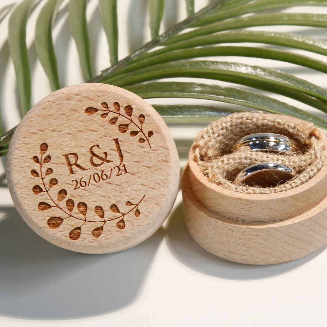 Engraved Wedding Ring Box, Wooden Ring Box, , Ring Bearer Box, Engraved ...