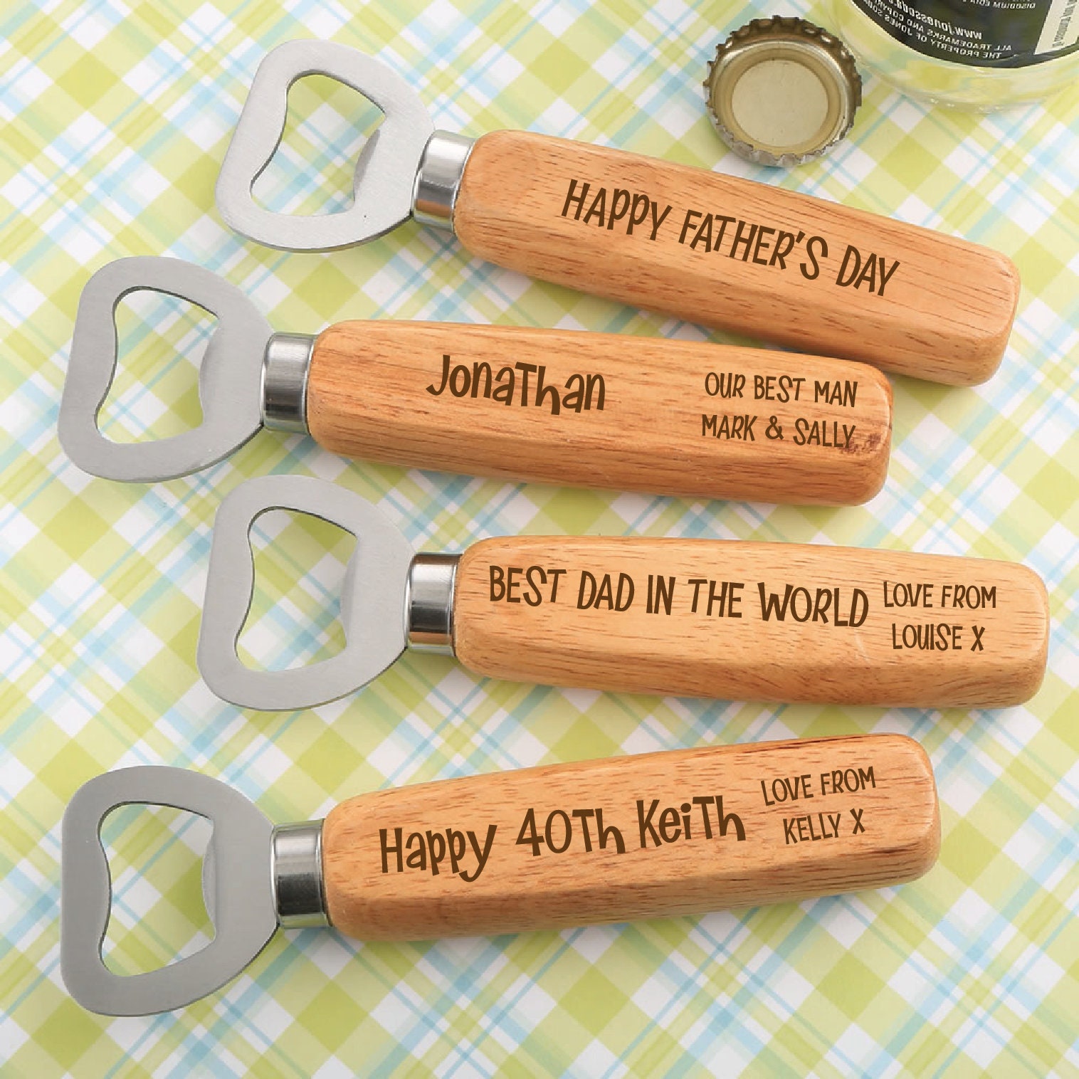 Personalised Laser Engraved Wooden Handle Bottle Opener | Etsy Personalised Laser Engraved Wooden Handle Bottle Opener | Etsy