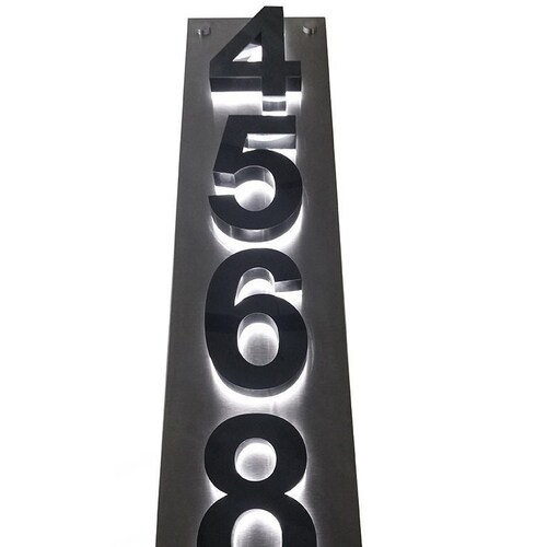 Lighted House Numbers XL Modern Address Sign LED Lights - Etsy