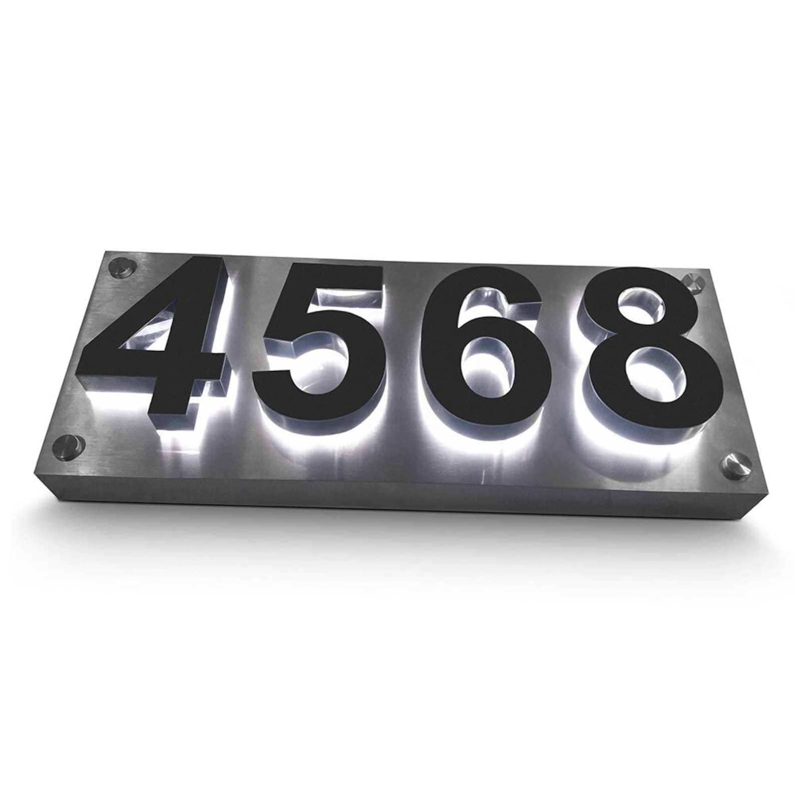 5 Inch Illuminated Modern House Numbers Stainless Steel - Etsy