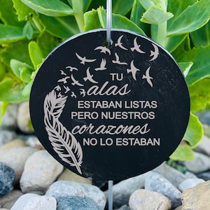 Spanish Memorial Stone, Engraved Memorial Garden Slate, Engraved ...