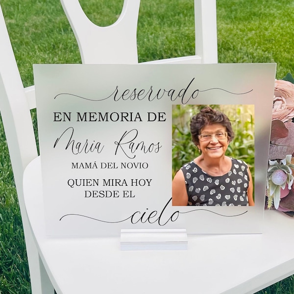 Spanish Reserved Acrylic Memorial Sign - Etsy