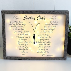 Broken Chain, Memorial Shadow Box Gift, Keepsake for Loss of Loved One ...