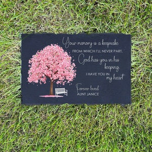 God Has You in His Keeping, Sympathy Gift, Slate Grave Marker, Keepsake ...
