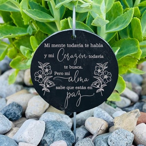 Spanish Memorial Stone, Engraved Memorial Garden Slate, Engraved ...