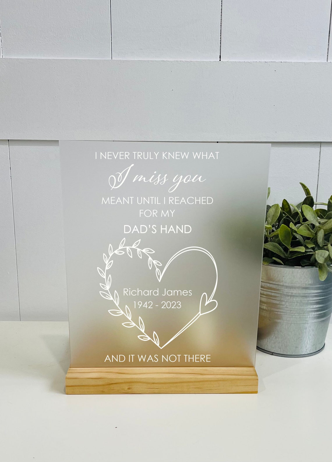 Loss of Dad Acrylic Backlit Sign Memorial for Loss of Father - Etsy