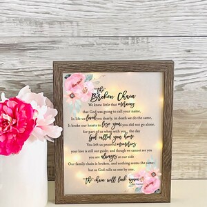 The Broken Chain Poem, Memorial Keepsake Box for Loss of Loved One ...