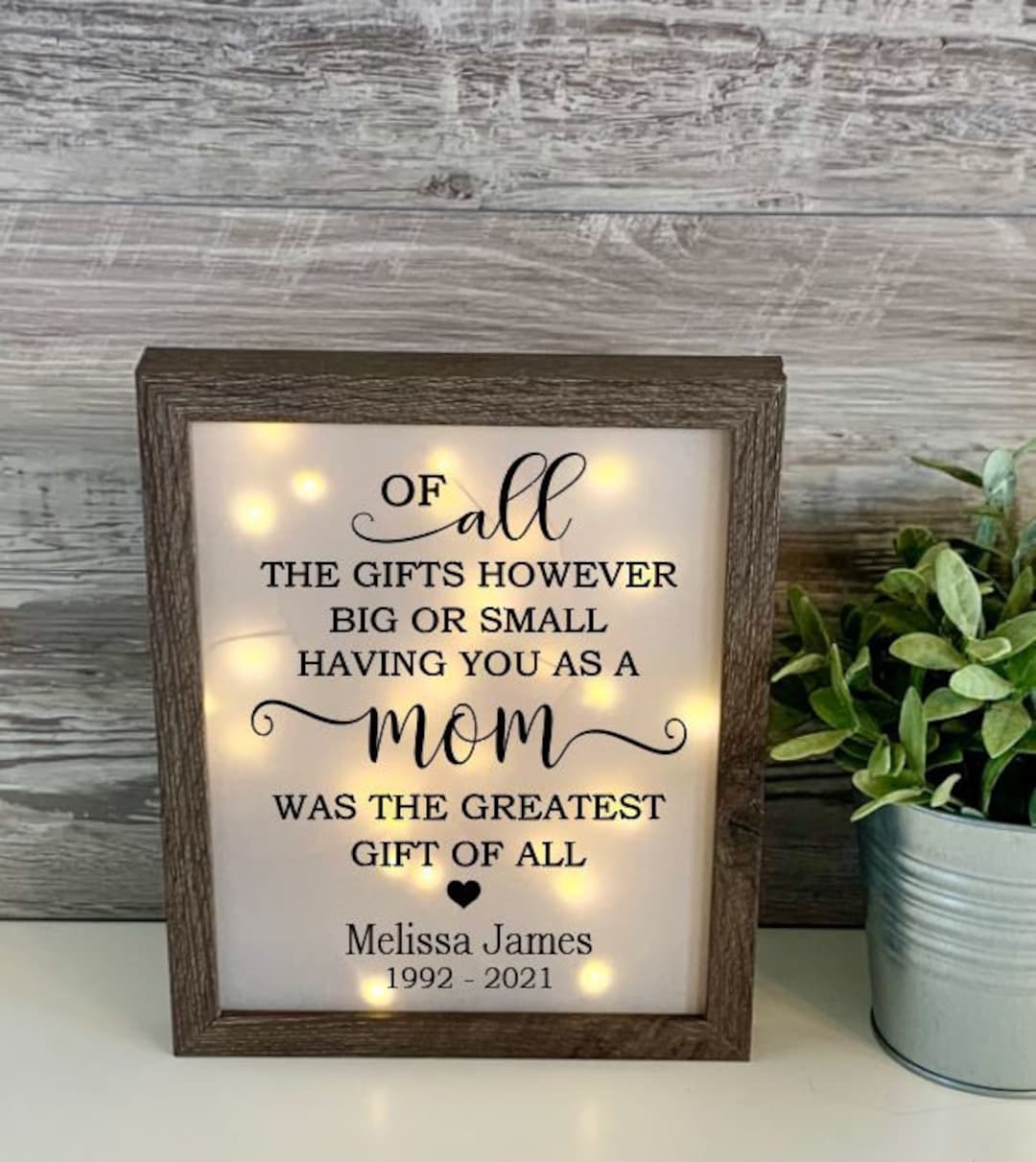 Mom Beautiful Memories, Sympathy Gift, Memorial Frame, Keepsake ...