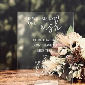 If I Had One Wish, You Should Be Here Memorial, Wedding Memorial ...