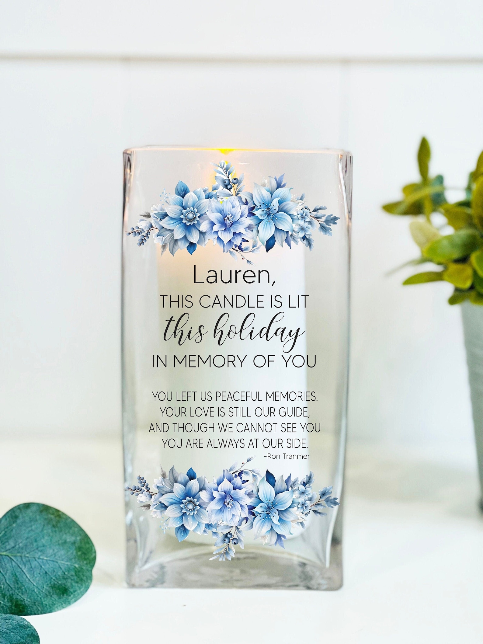 Memorial Candle for Loss of Loved One, Memory Candle for Celebration of ...