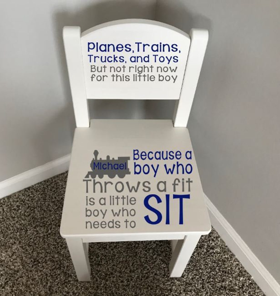 UV Printed Time Out Chair, No Vinyl Used! Wood Time Out Chair, Time Out ...