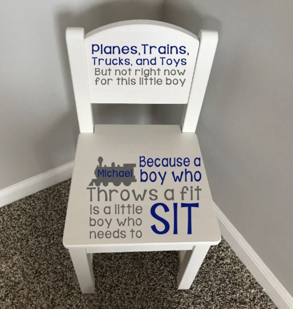 UV Printed Time Out Chair, No Vinyl Used! Wood Time Out Chair, Time Out ...