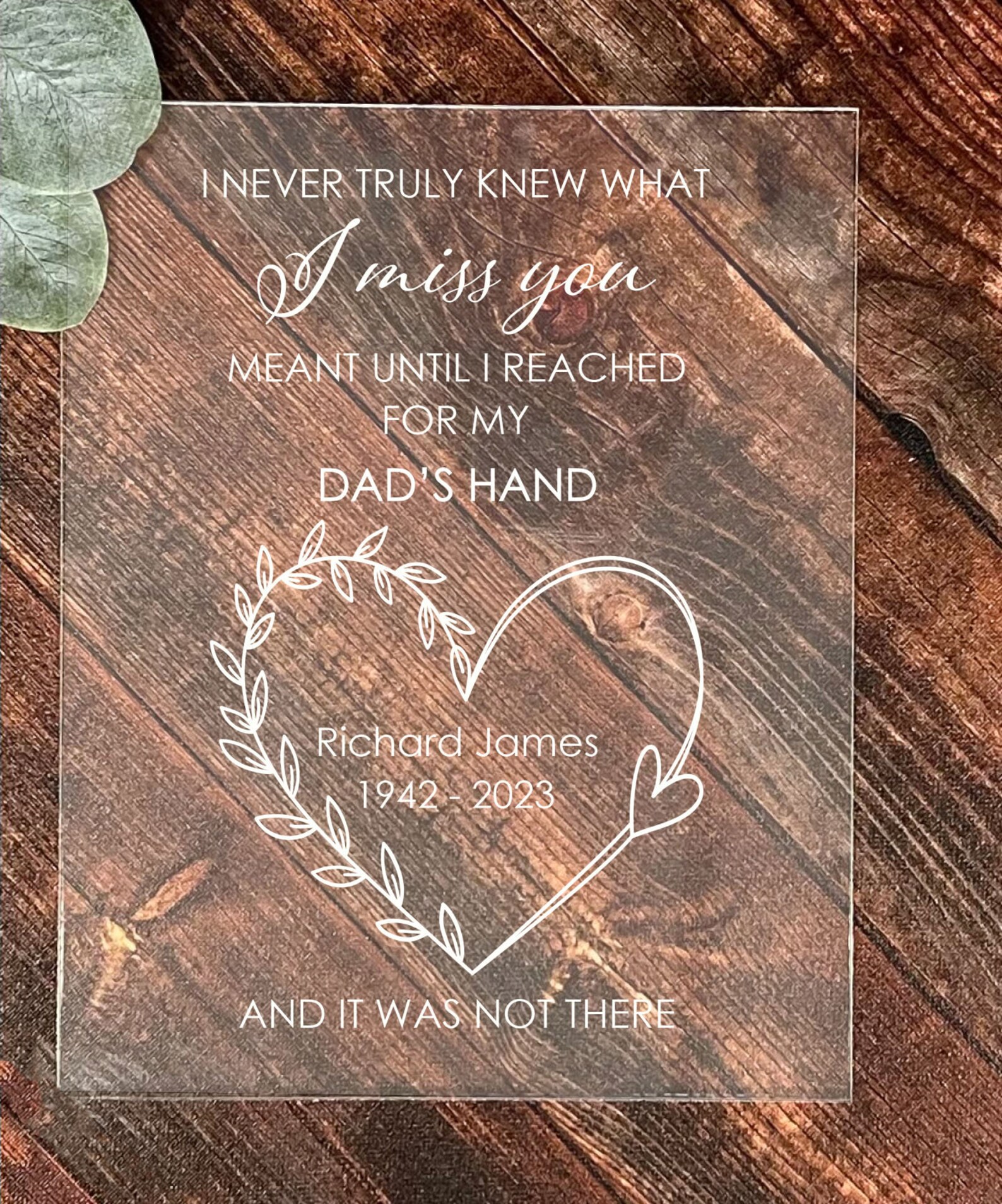 Loss of Dad Acrylic Backlit Sign Memorial for Loss of Father - Etsy