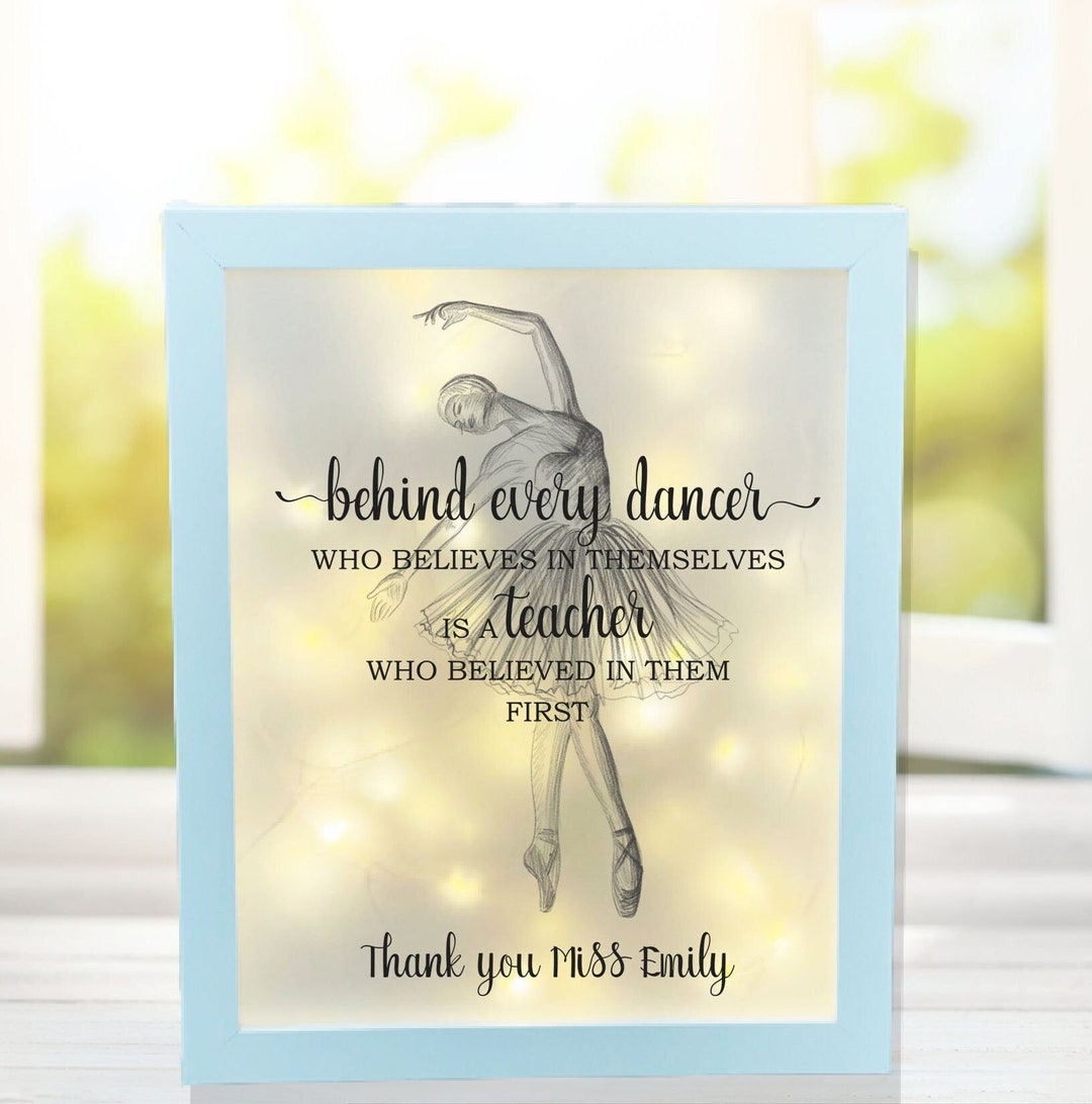 Custom Dance Teacher Frame, Personalized Dance Shadow Box, End of Year ...
