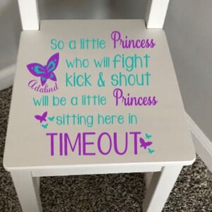 UV Printed Time Out Chair, No Vinyl Used! Little Princess Timeout Chair ...