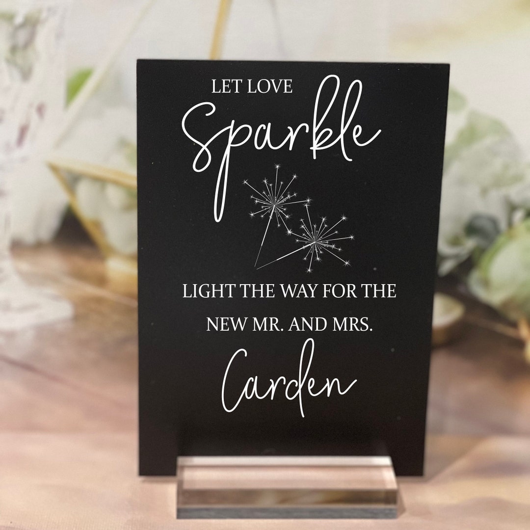 Let Love Sparkle Minimalist Sign, Welcome Wedding, Wedding Acrylic Sign ...