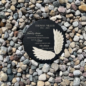Broken Chain Memorial Garden Stone, Sympathy Gift, Slate Grave Marker ...