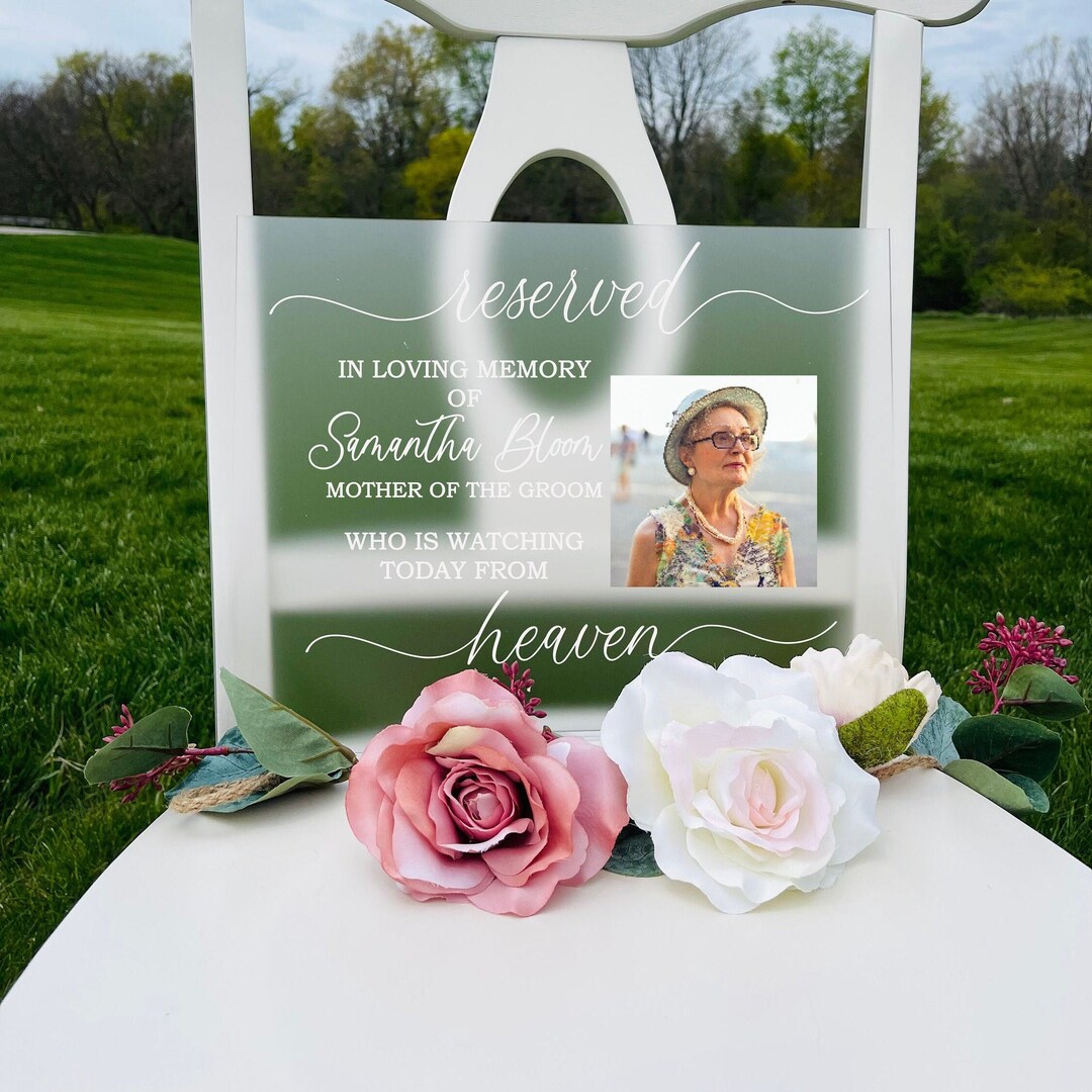 Reserved Acrylic Memorial Sign, Acrylic Memorial Sign, Frosted Acrylic ...