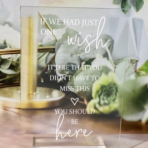 If I Had One Wish, You Should Be Here Memorial, Wedding Memorial ...