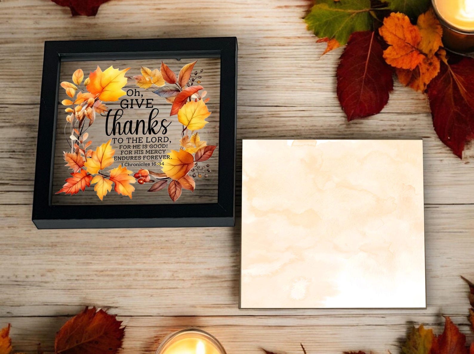 Fall Thanksgiving Sign, Christian Wal Art, Give Thanks Religious Shadow ...