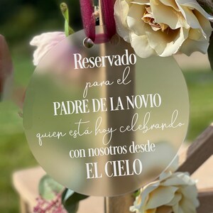Reservado Para El Padre De La Novio, Spanish Reserved, Frosted Acrylic ...