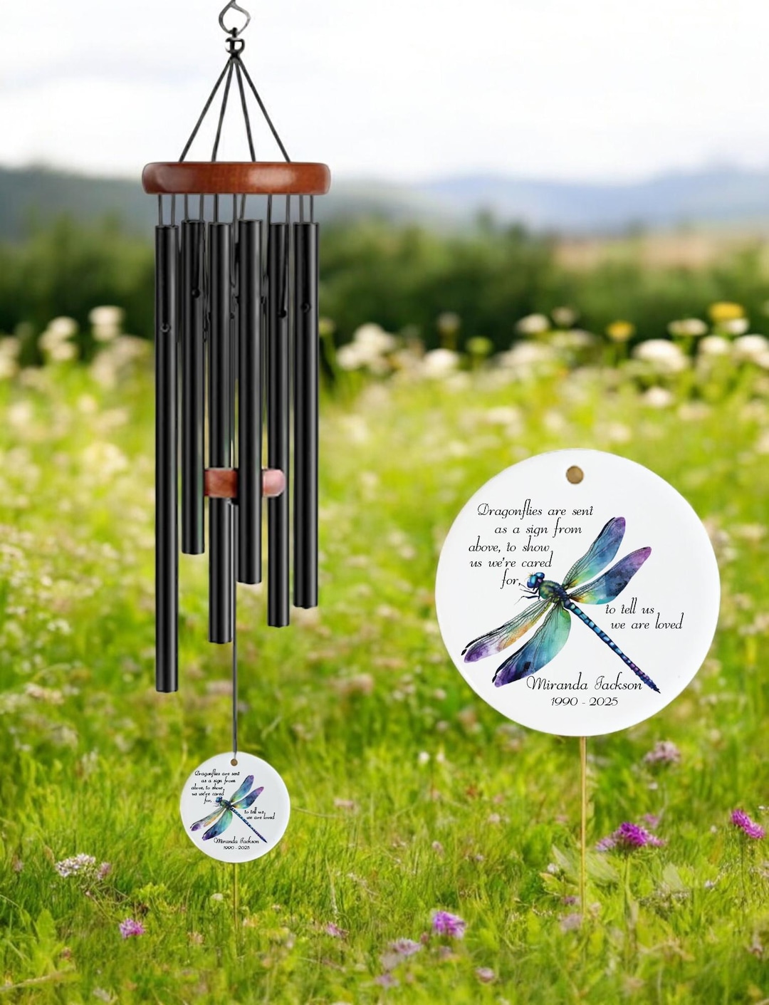 Dragonfly Memorial Chime, Sympathy Dad, Mom, Family Gift for Loss ...