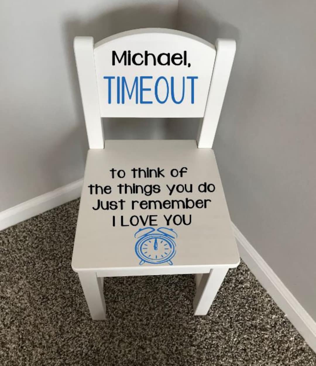UV Printed Time Out Chair, No Vinyl Used Wood Time Out Chair, Time Out ...