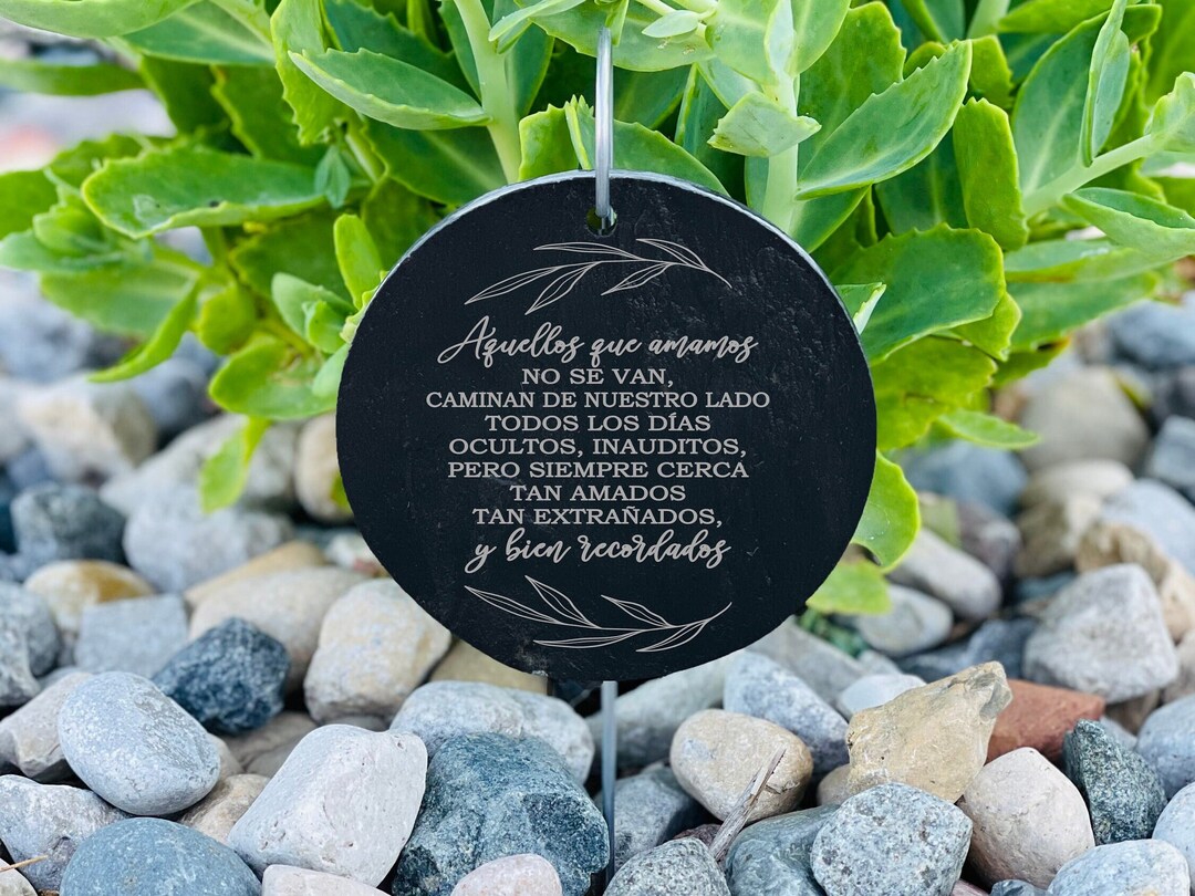 Spanish Memorial Stone, Engraved Memorial Garden Slate, Engraved ...