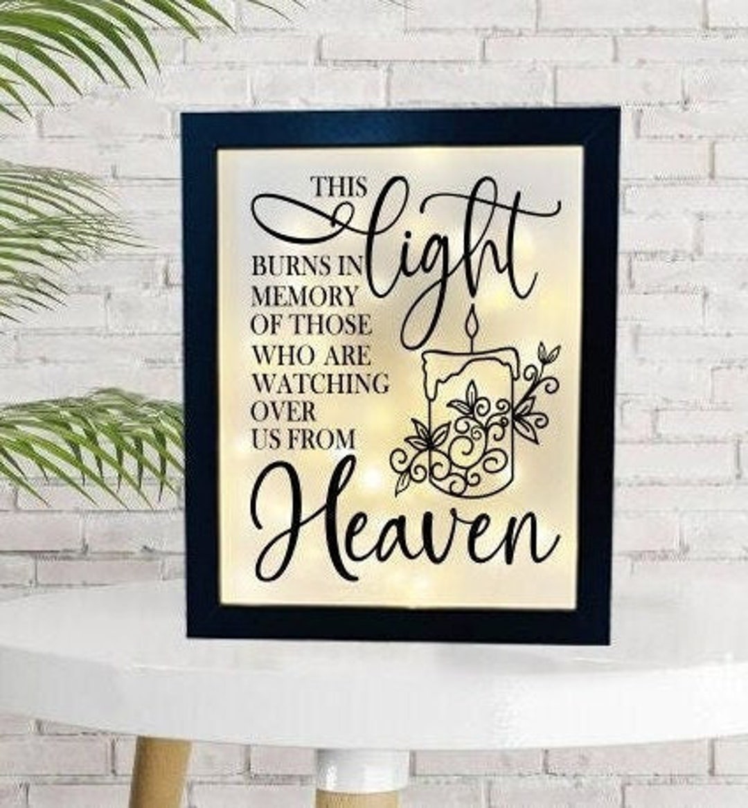 Wedding Memorial Shadow Box, Backlit Memorial Gift Loss of Loved One ...