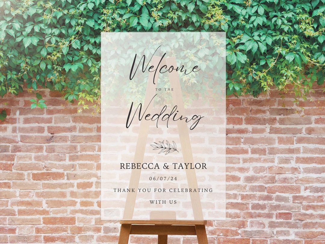 Custom Wedding Welcome Sign, Photo Welcome Sign Reception, Frosted ...