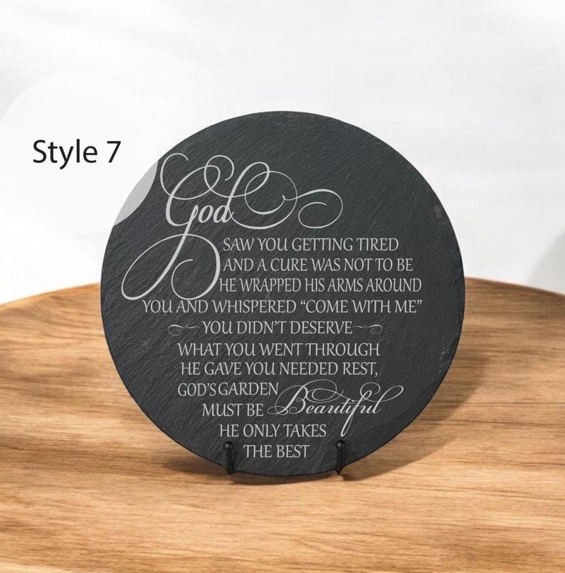 Personalized Memorial Garden Stone: Custom Slate Remembrance With Poem ...