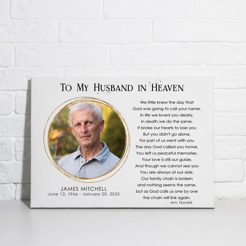 Broken Chain Poem Canvas Sympathy Gift, Memorial Canvas, Loss of Loved ...