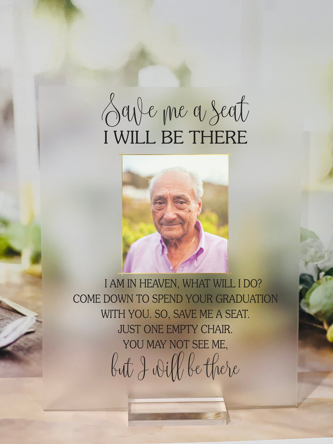 Reserved Acrylic Memorial Sign, Acrylic Memorial Sign, Frosted Acrylic ...