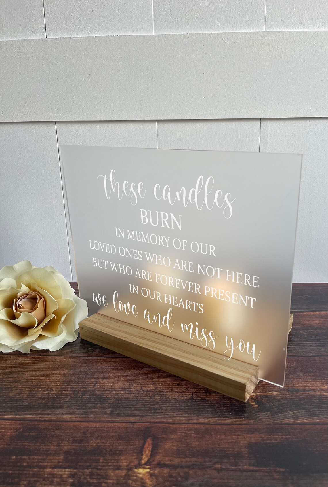 These Candles Burn in Loving Memory Wedding Memorial Sign - Etsy