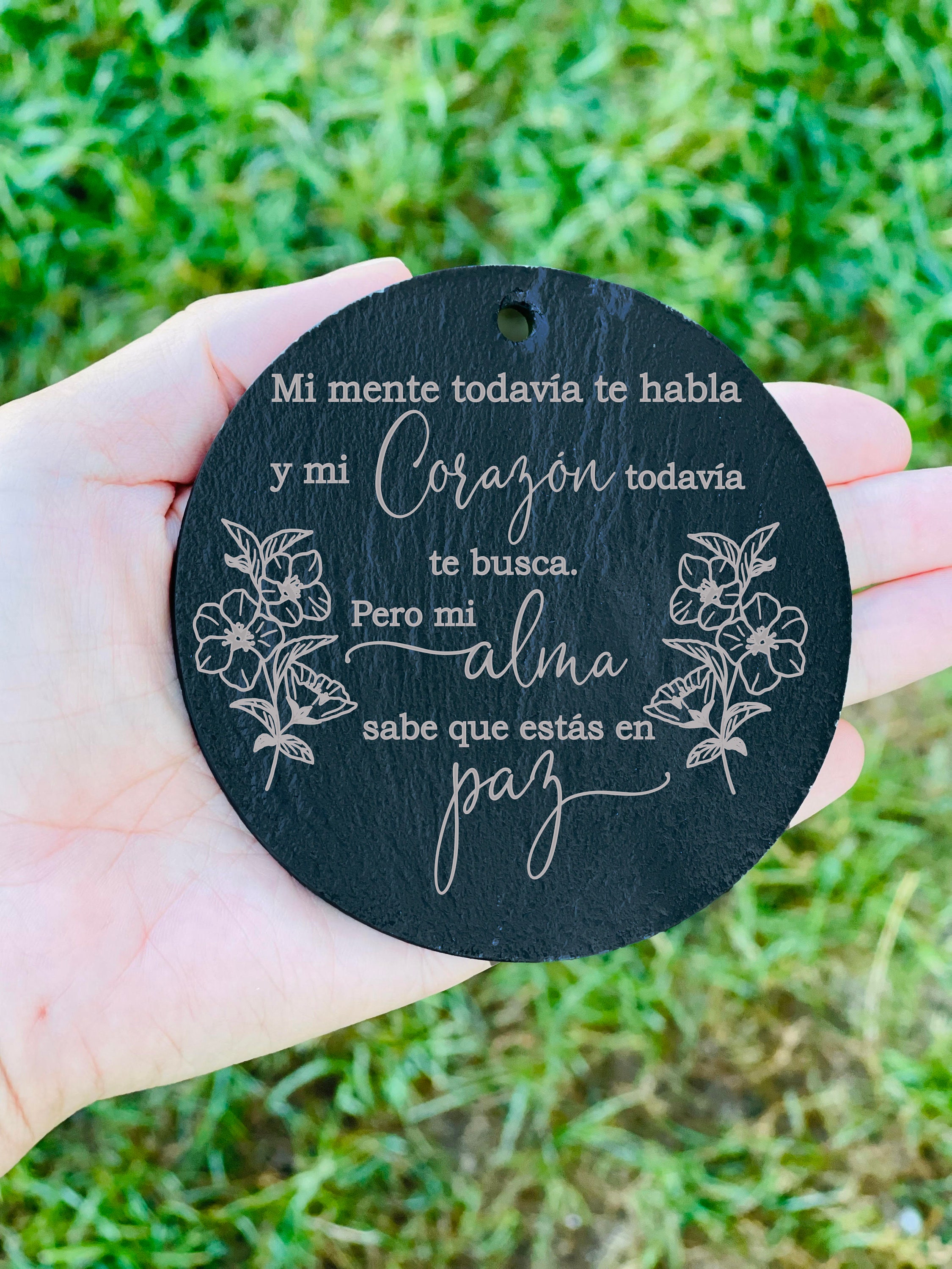 Spanish Memorial Stone Engraved Memorial Garden Slate - Etsy