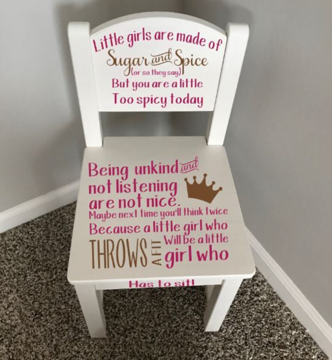 UV Printed Time Out Chair, No Vinyl Used Wood Time Out Chair, Time Out ...