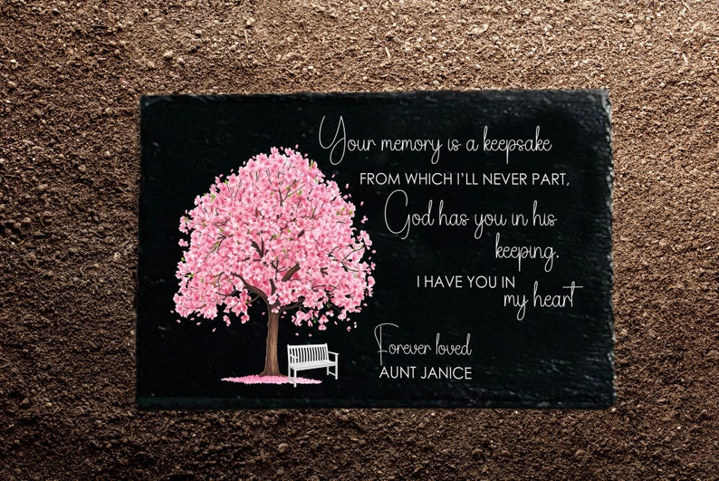 God Has You in His Keeping, Sympathy Gift, Slate Grave Marker, Keepsake ...