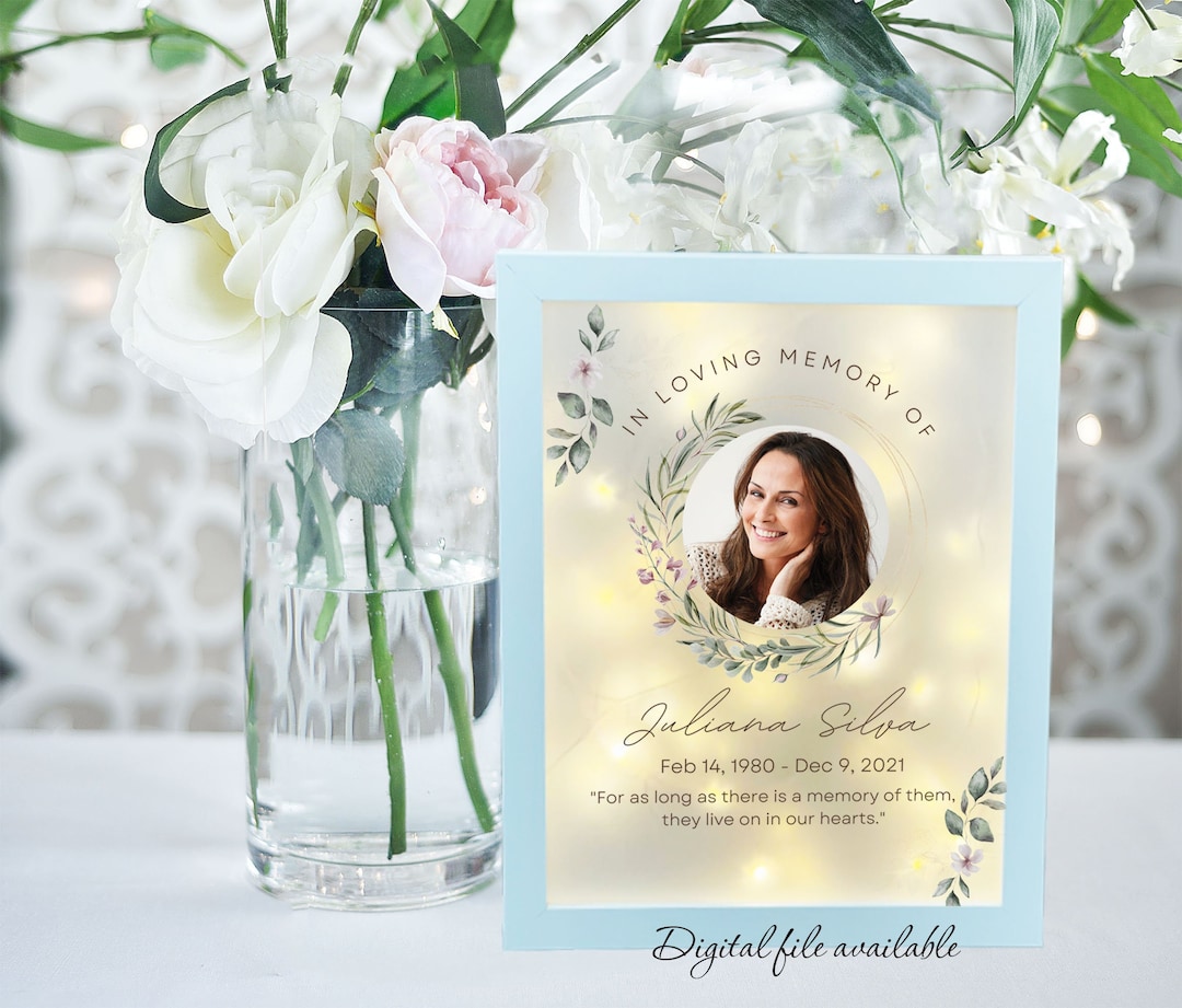 Memorial Keepsake Shadow Box, Memorial Digital File for Loss of Loved ...
