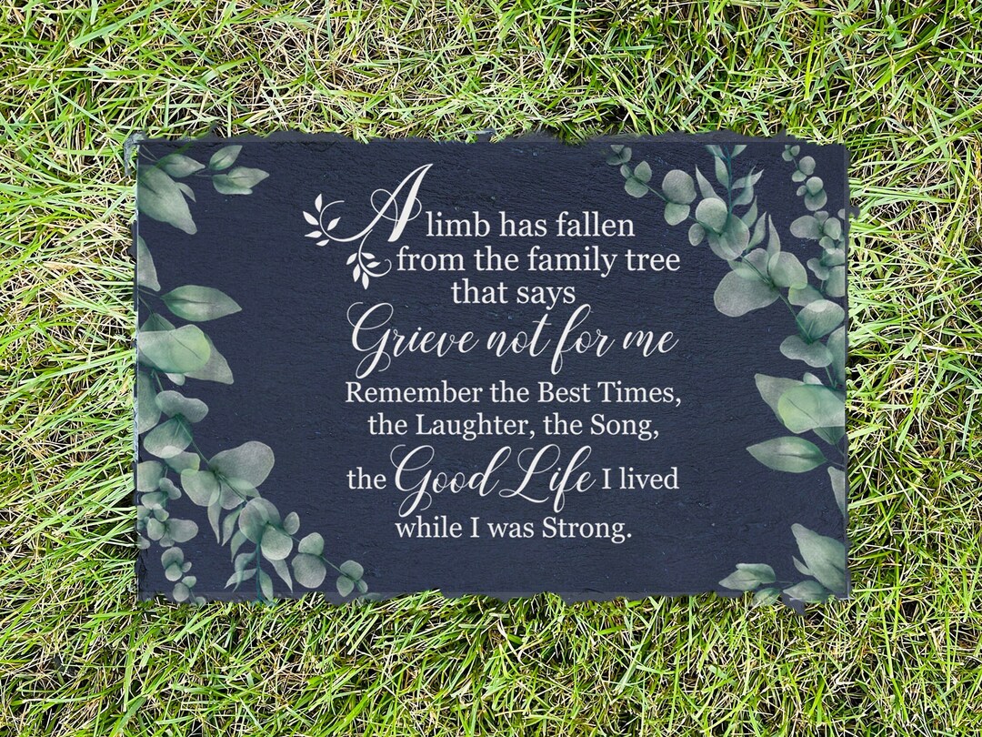 A Limb Has Fallen Memorial Garden Stone, Sympathy Gift, Slate Grave ...