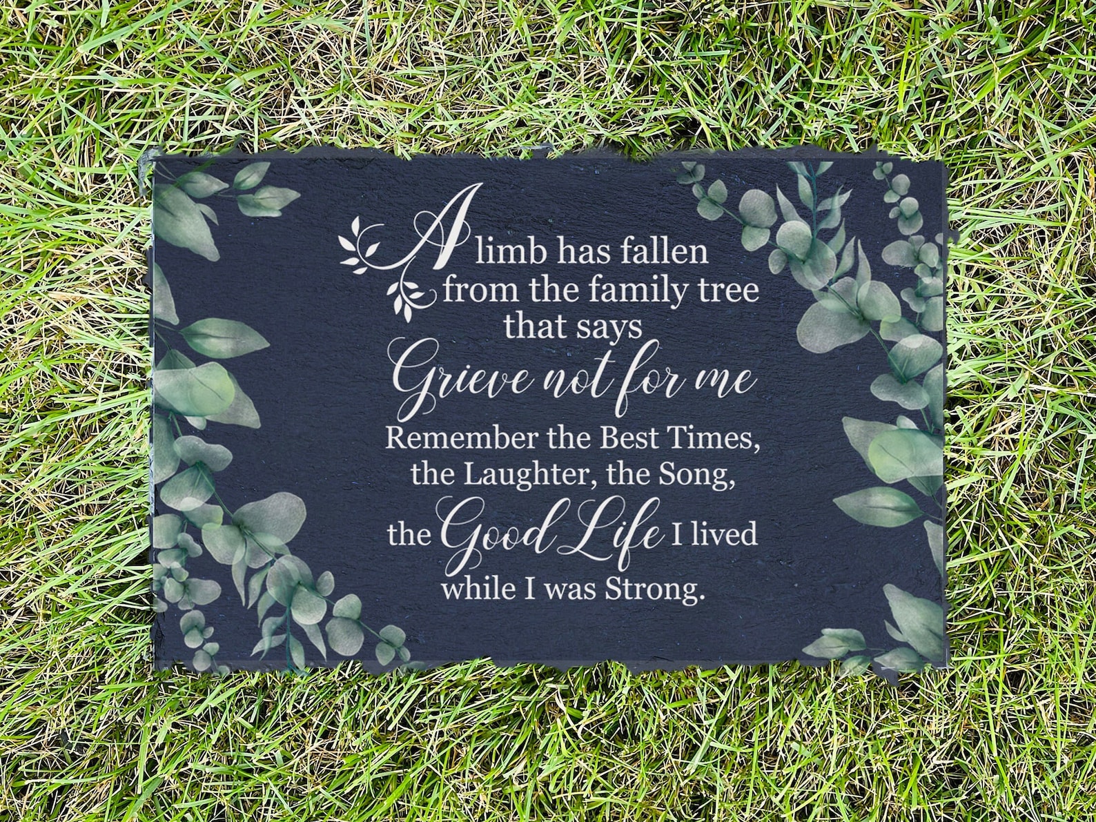 A Limb Has Fallen Memorial Garden Stone, Sympathy Gift, Slate Grave ...
