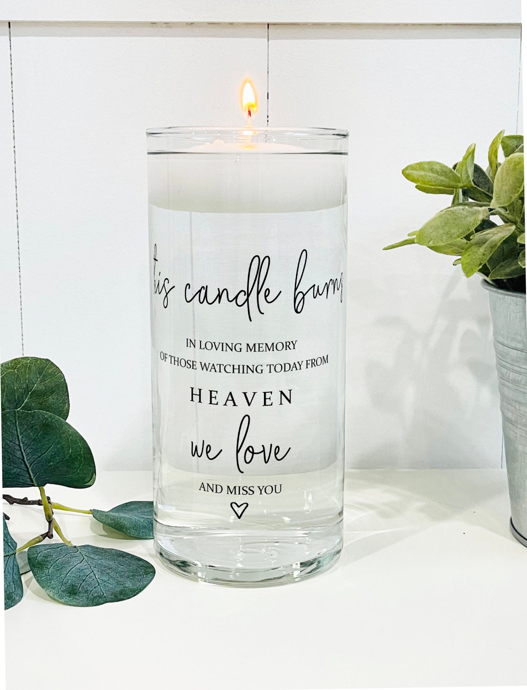 Memorial Candle for Loss of Loved One, Memory Candle for Celebration of ...