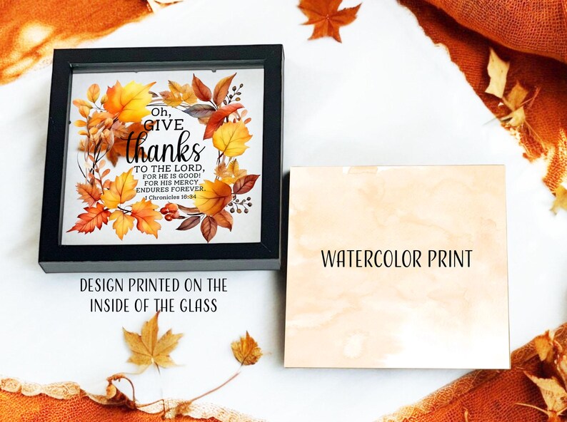 Fall Thanksgiving Sign, Christian Wal Art, Give Thanks Religious Shadow ...