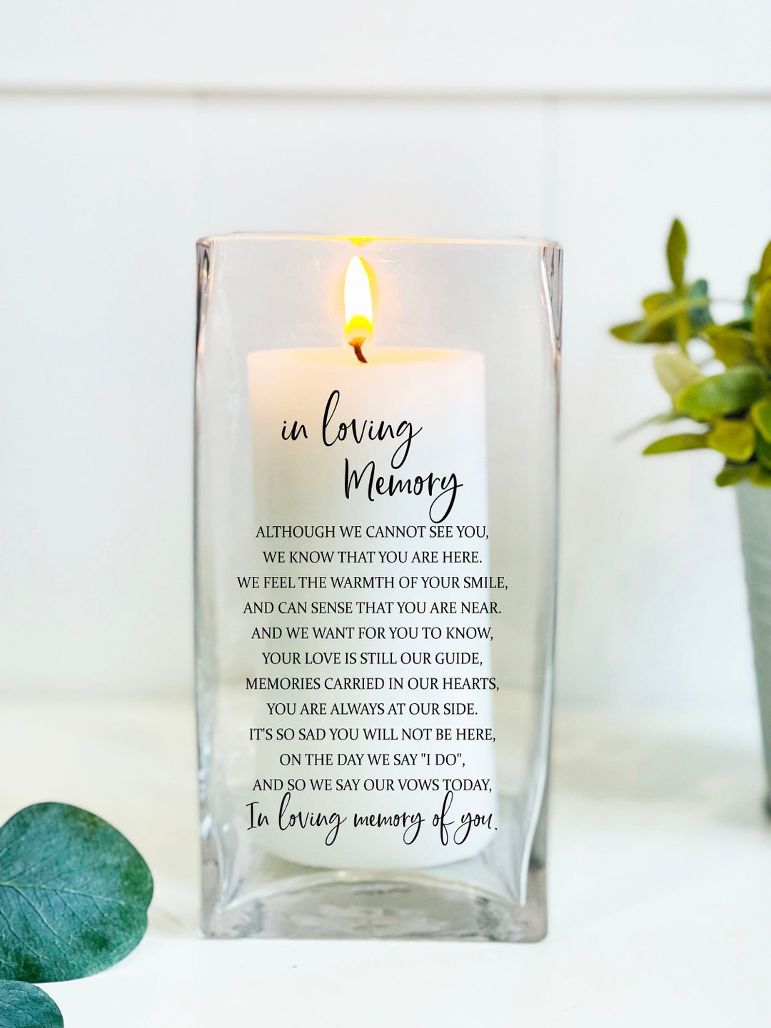 Wedding Memorial Candle for Loss of Loved One, Wedding Candle, Memorial ...