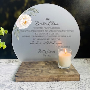 The Broken Chain, Memorial Acrylic Sign , Memorial Gift, Memorial ...